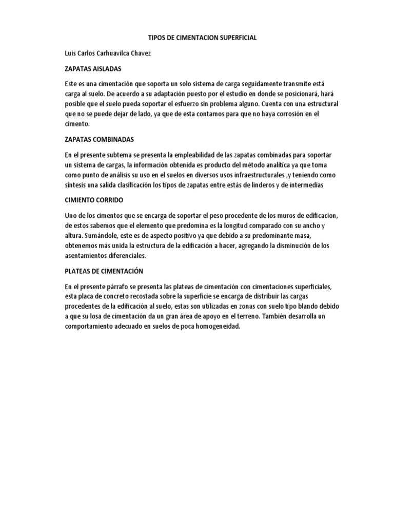 Tipos de Cimentacion Superficial | PDF