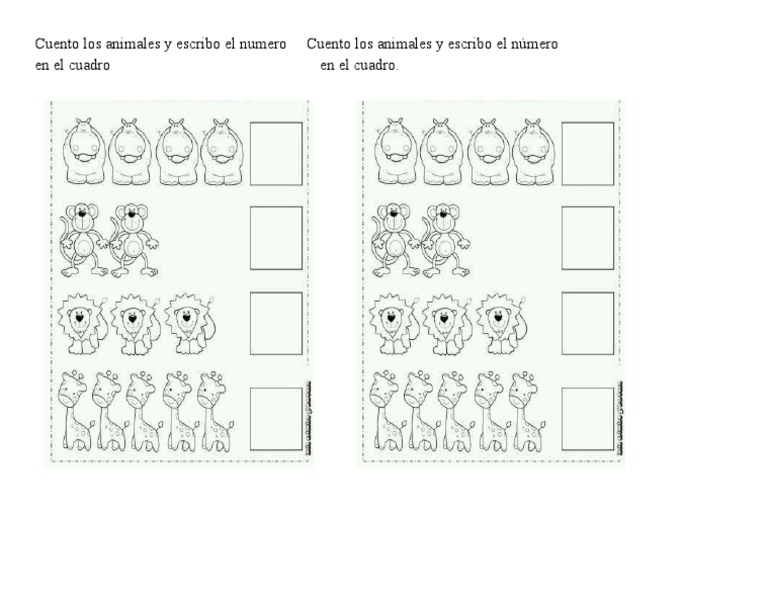 Cuento Los Animales y Escribo El Numero Cuento Los Animales y Escribo ...