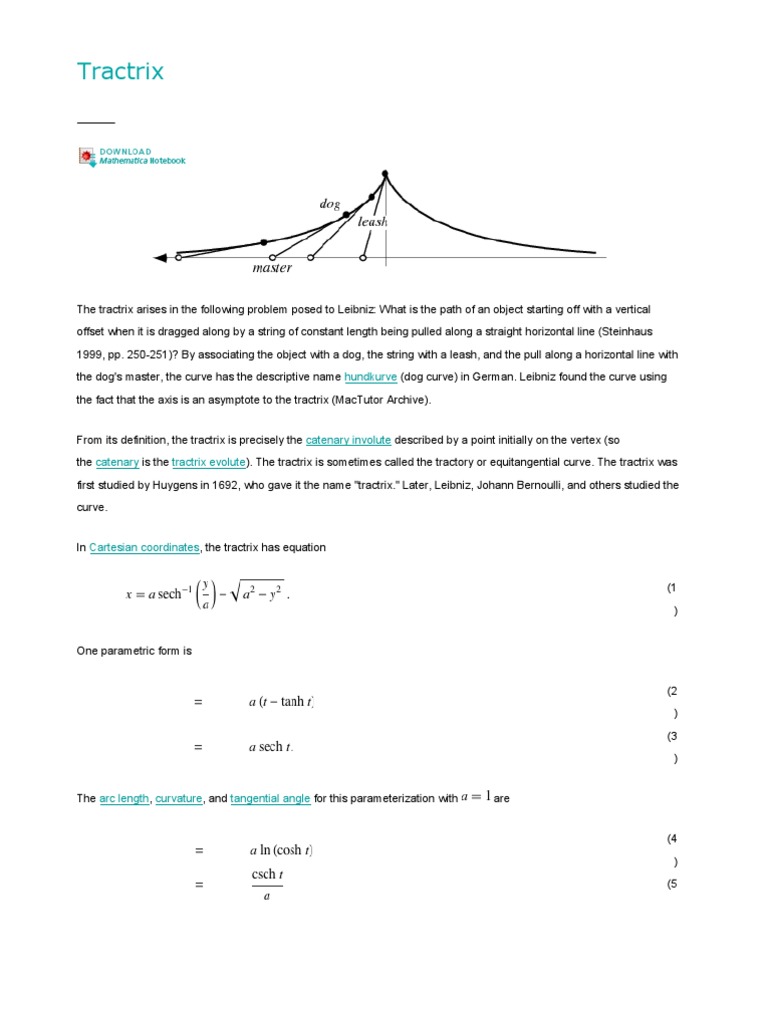 Tractrix | PDF | Algebraic Geometry | Space