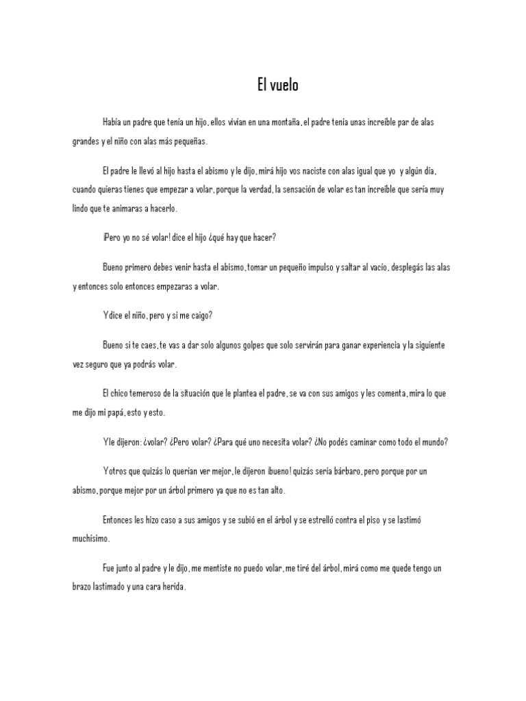 Cuento El Vuelo | PDF