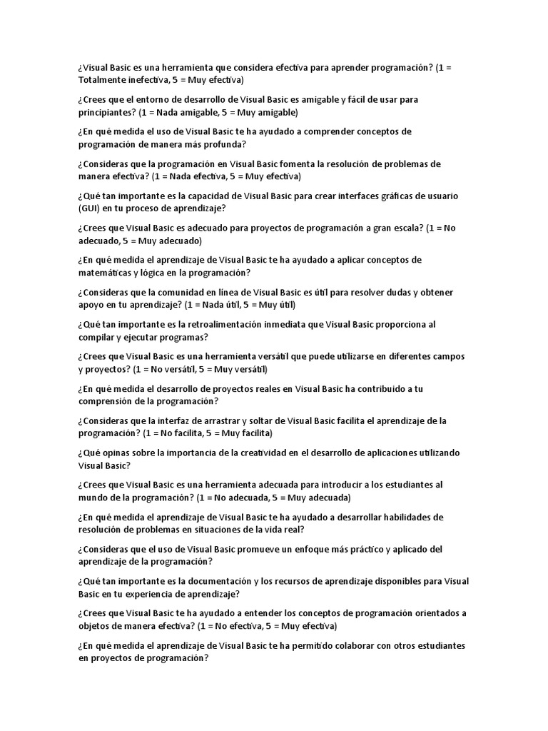 Evaluación de Visual Basic en Educación Secundaria | PDF | Aprendizaje | Básico