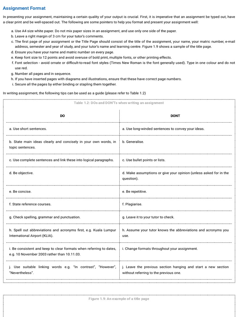 Assignment Format | PDF