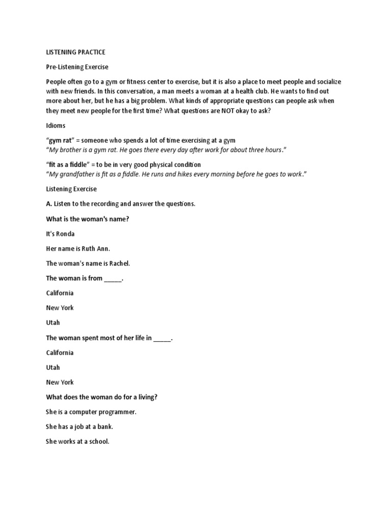 Listening Practiceaug10 | PDF