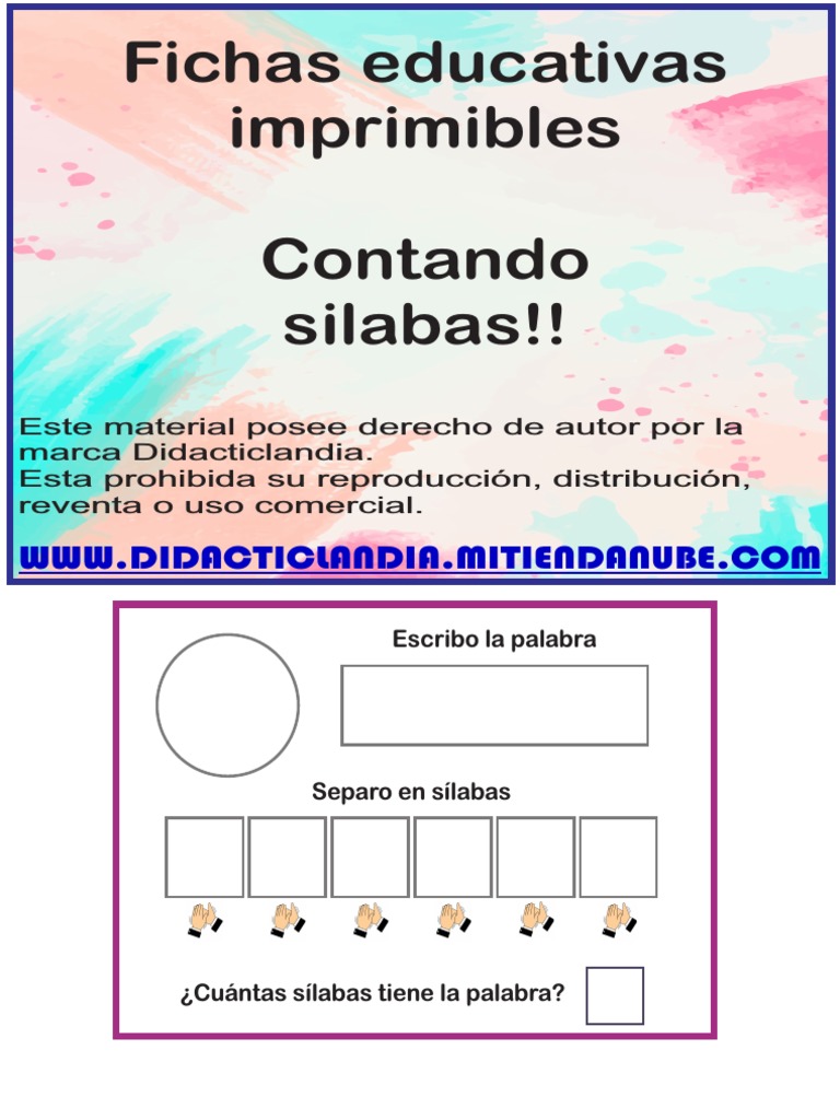 Ejercicios de conteo de sílabas | PDF