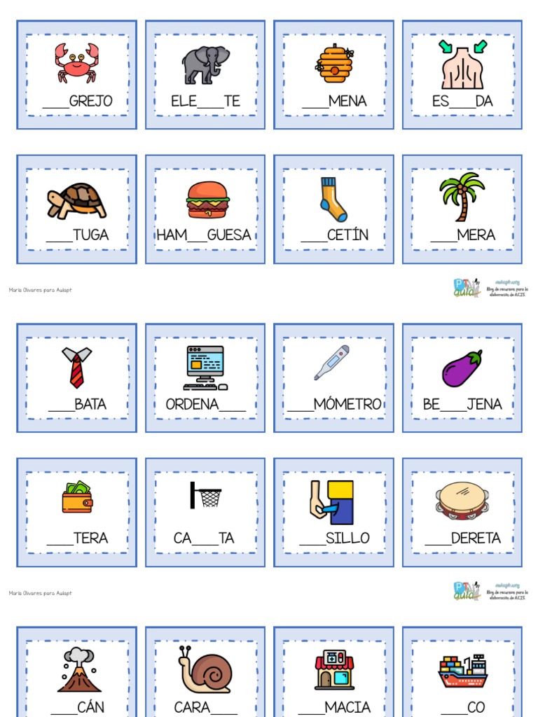 Tarjetas Lectoescritura Silabas Mixtas | PDF