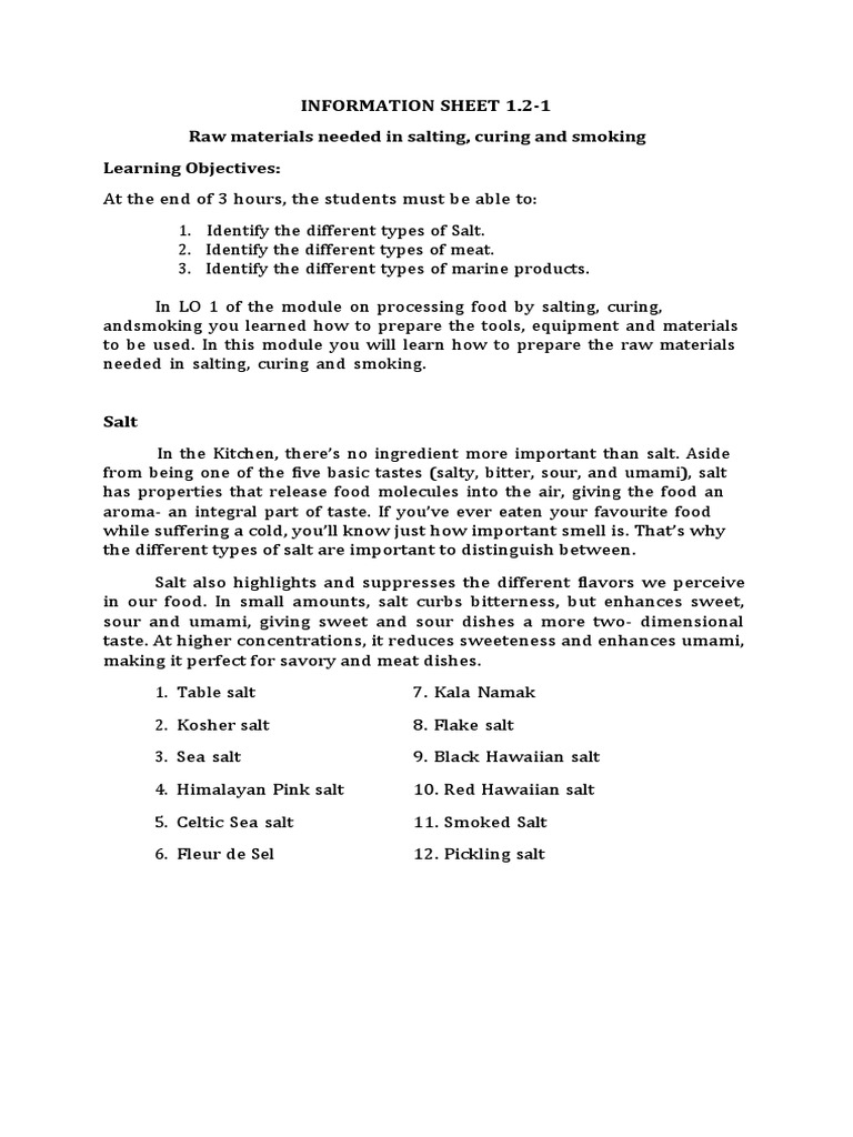 Types of Salt | PDF | Salt | Umami