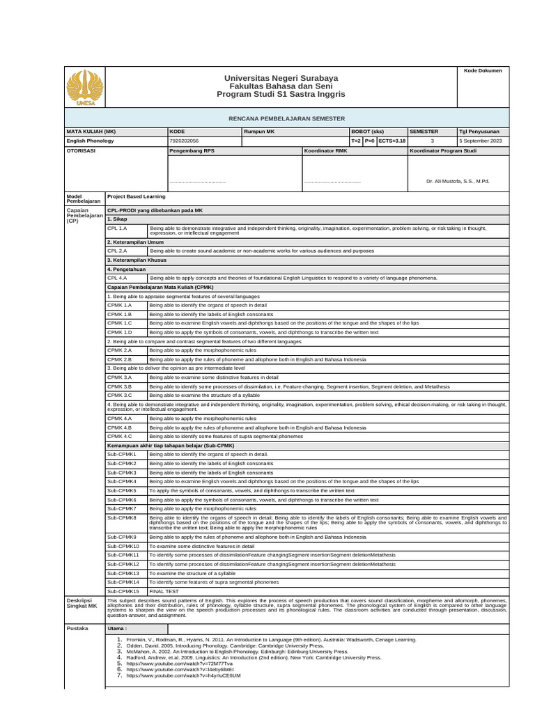 RPS English Phonology | PDF | Phoneme | Consonant