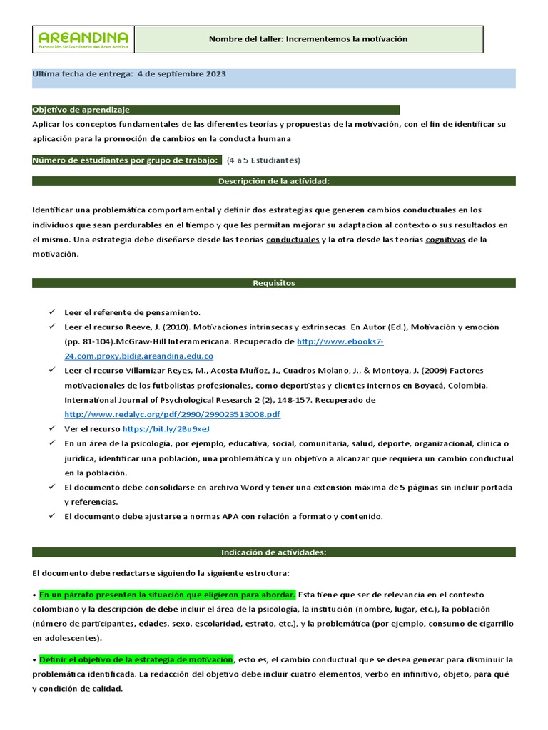 Actividad No 2 Motivacion Y Emocion Pdf Motivación Motivacional