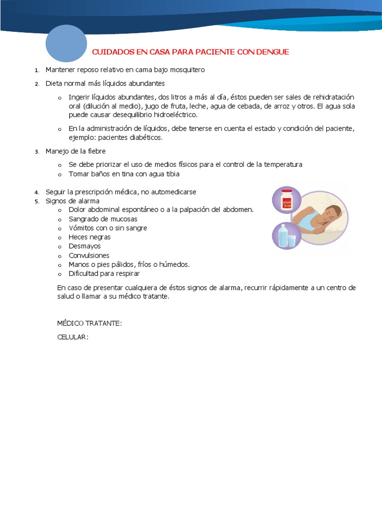 Cuidados en Casa para Paciente Con Dengue | PDF