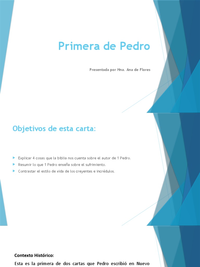 Presentacion De 1 Pedro Y 2 De Pedro Pdf San Pedro Jesús