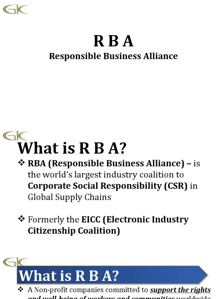 Responsible Business Alliance | PDF
