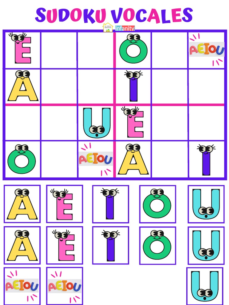 Sudoku Infantil Vocales Infanity | PDF