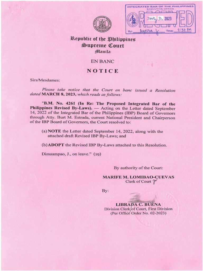 B.M. No. 4261 The Integrated Bar of The Philippines Revised by Laws | PDF