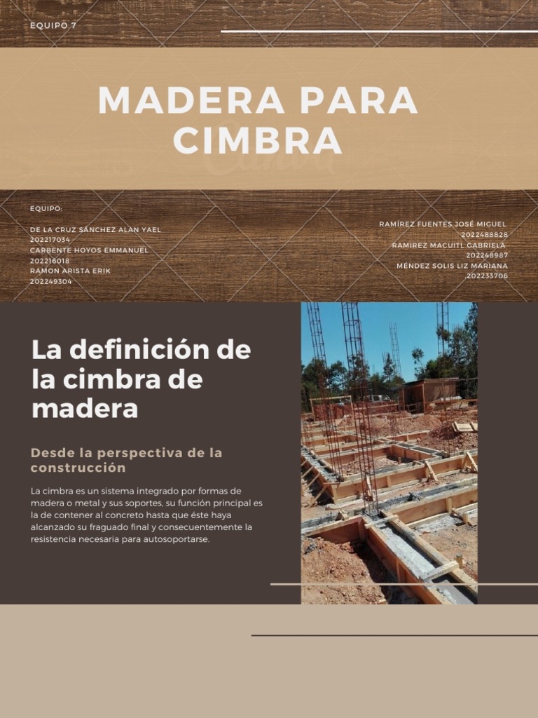 Madera Para Cimbra Tipos Y Usos Pdf Madera Hormigón