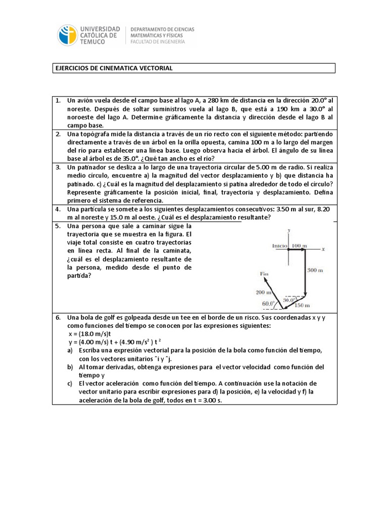 Problemas de Cinemática Vectorial | PDF