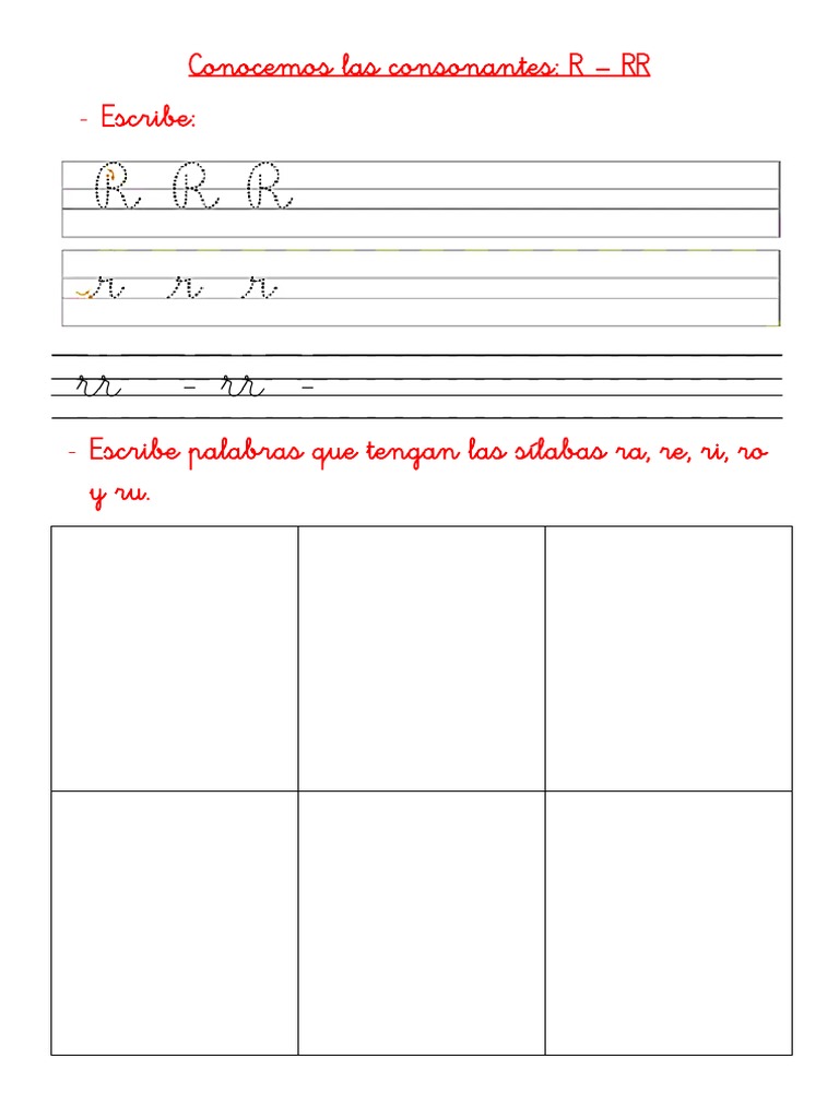 Conocemos Las Consonantes R-RR | PDF