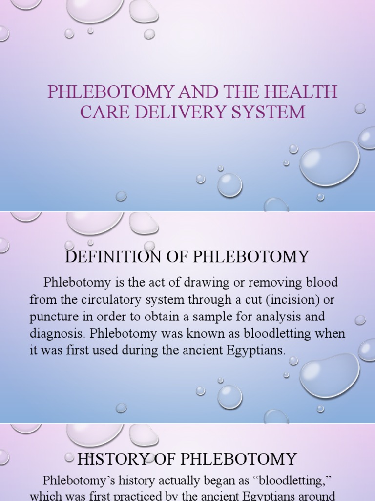 Phlebotomy: Definition and History | PDF | Serology | Medical Specialties