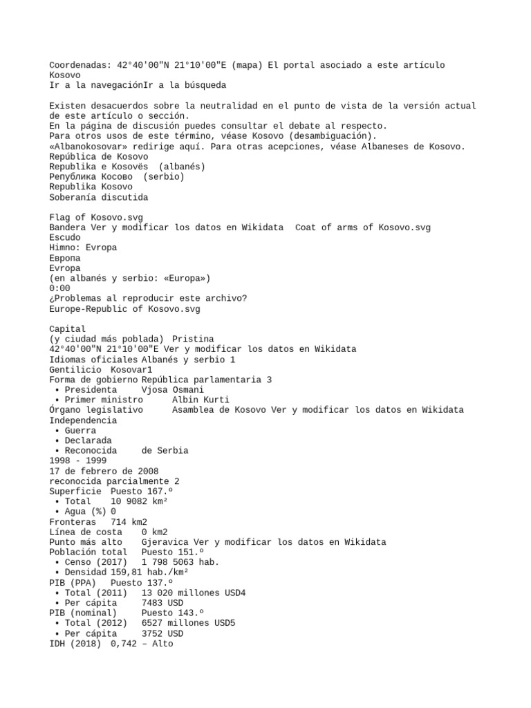 Kosovo | PDF | Kosovo | Serbia