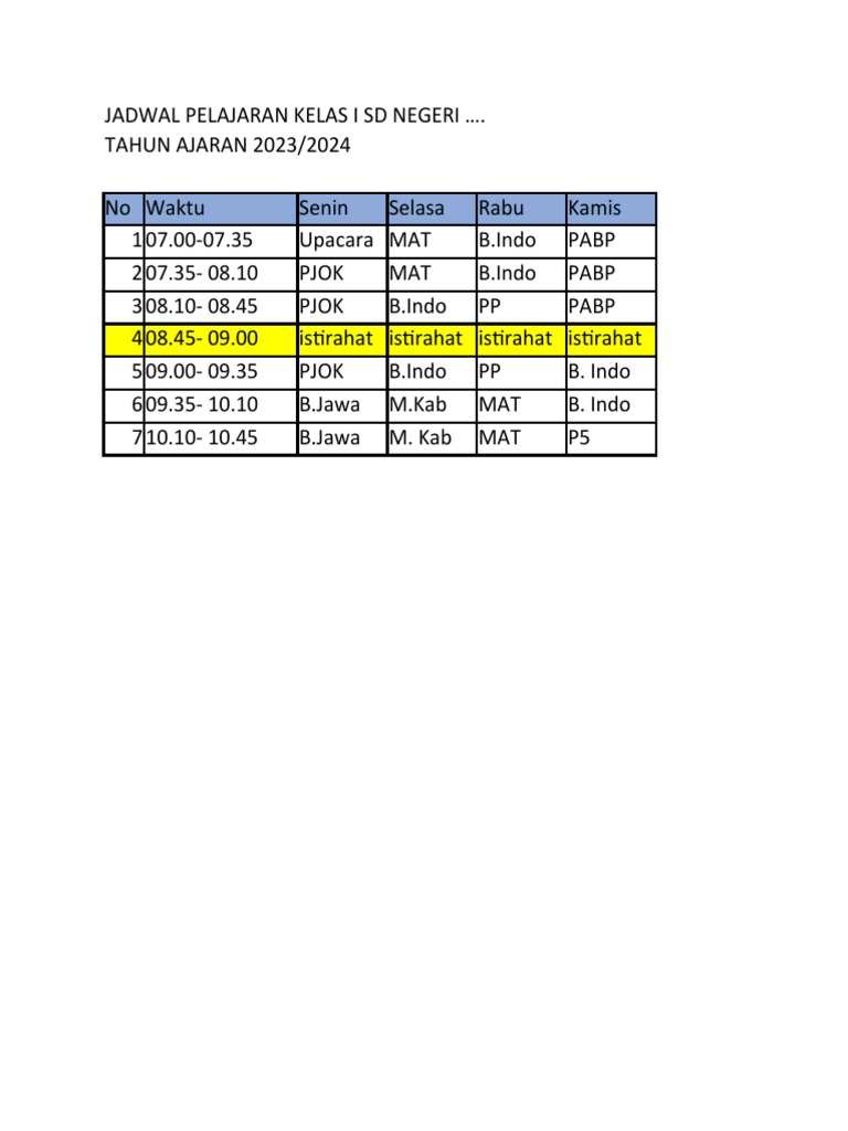 Jadwal Kumer 23-24 | PDF