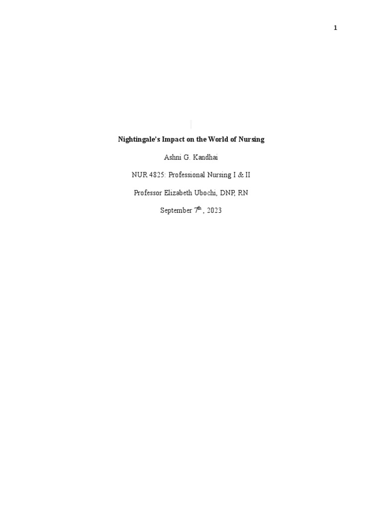 Nightinale Paper 400 Words | PDF | Nursing | Florence Nightingale Nightinale Paper 400 Words | PDF | Nursing | Florence Nightingale