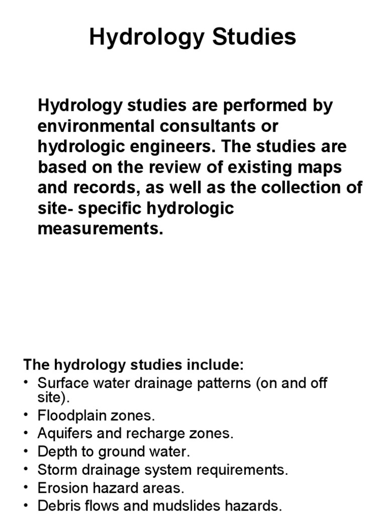Hydrology and Site Analysis Overview | PDF | Drainage Basin | Flood