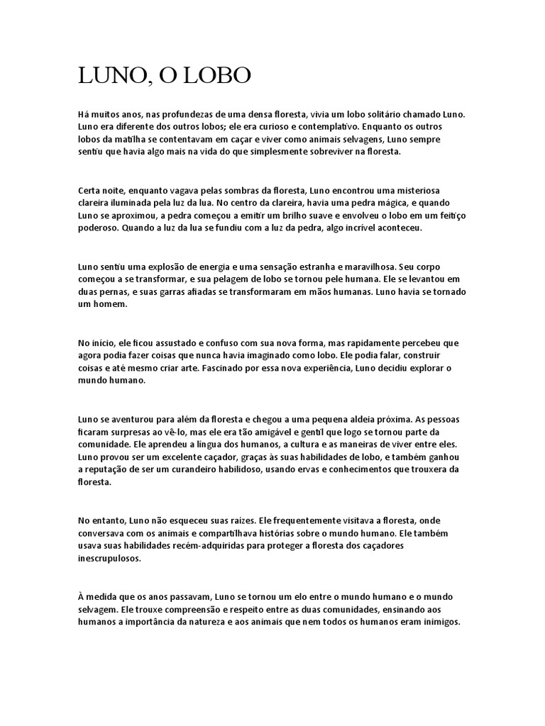 Luno o Lobo | PDF | Humano | Caça