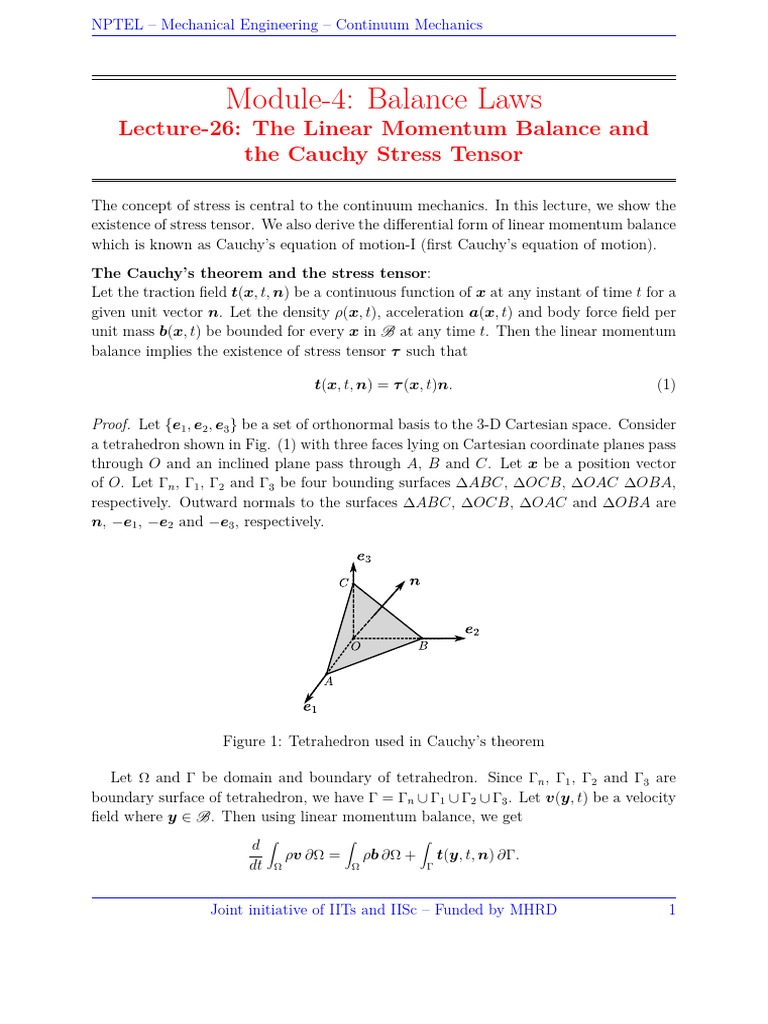Lec 26 | PDF | Stress (Mechanics) | Continuum Mechanics