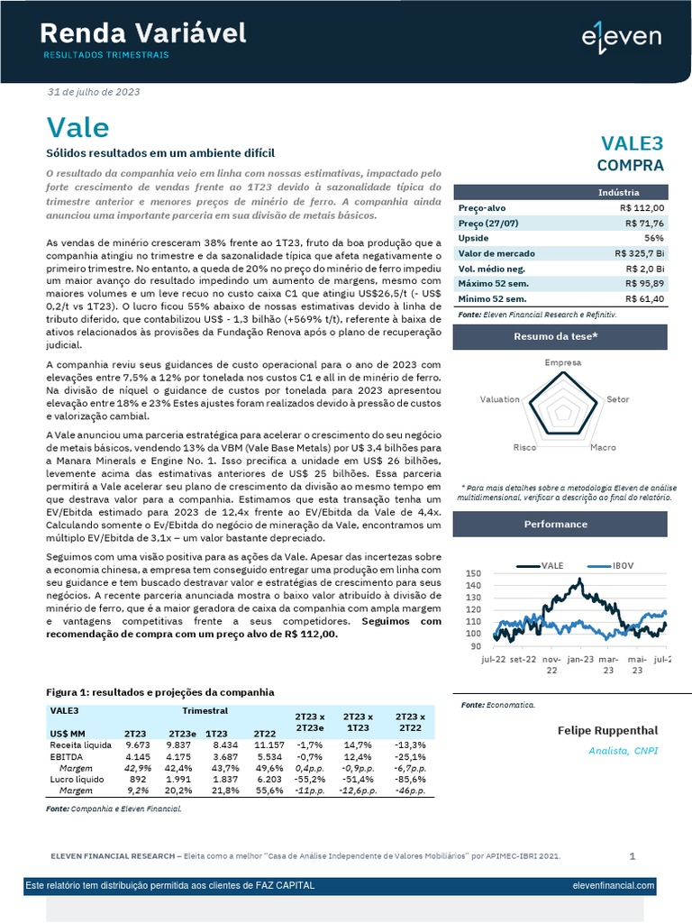 Vale - Resultado 2T23 | PDF