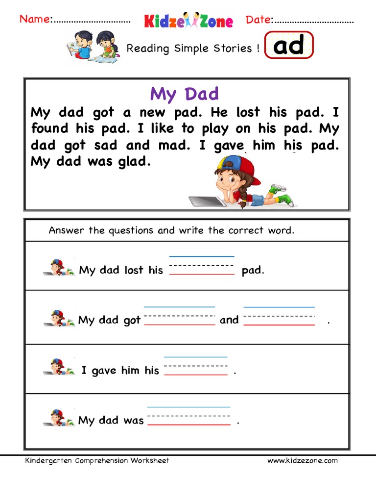 Reading-Simple-Story-Comprehension-Word-Family-AD-1 | PDF