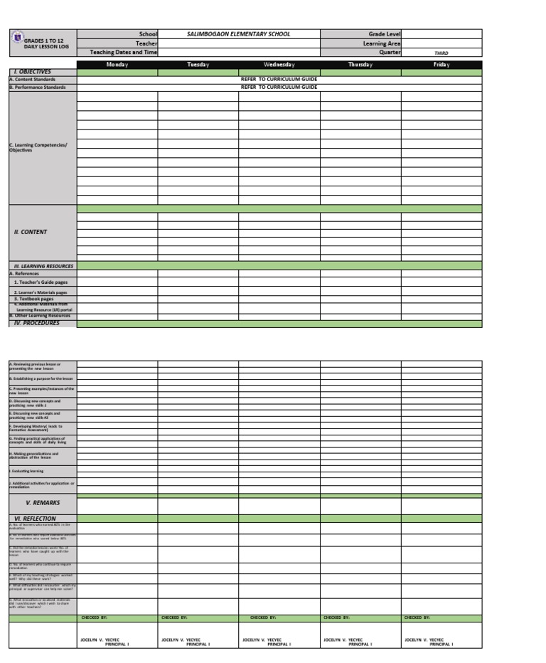 DLL Format EXCEL2023 | PDF | Learning | Teachers