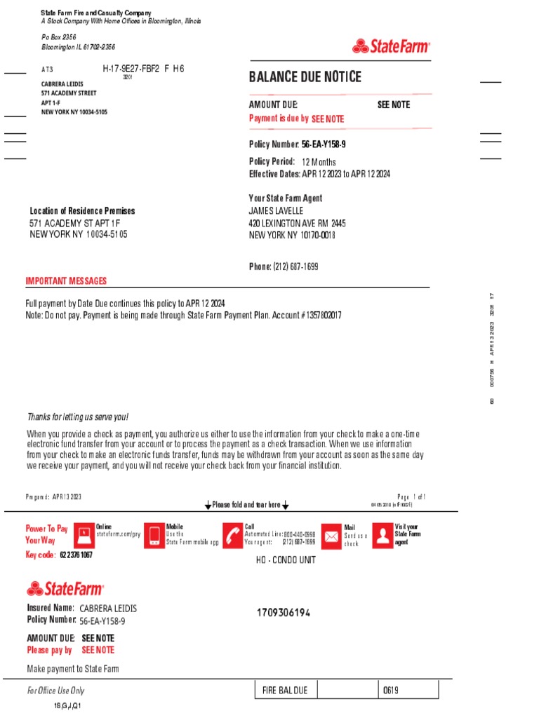 Statefarm 571 Academy Bill - Edited - Edited - Edited | PDF