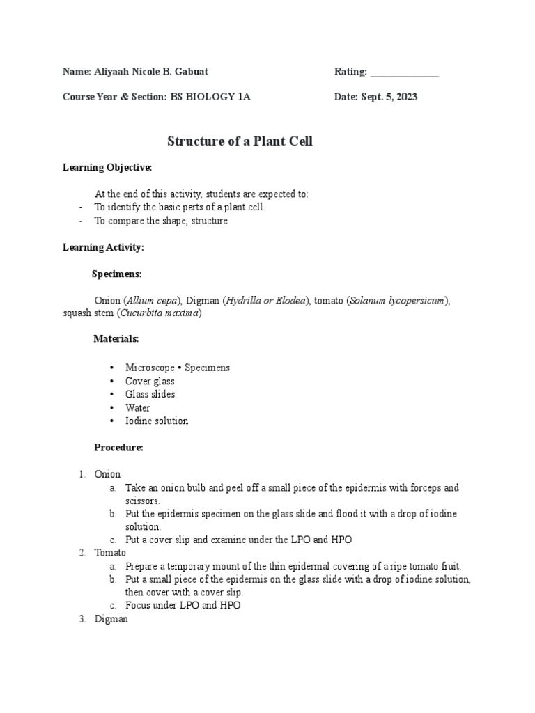Laboratory Activity 2 Mon Pdf