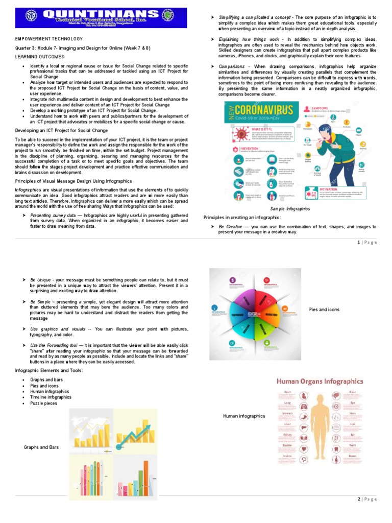 EMPOWERMENT TECHNOLOGY Week 7 and 8 | PDF | Infographics | Educational ...
