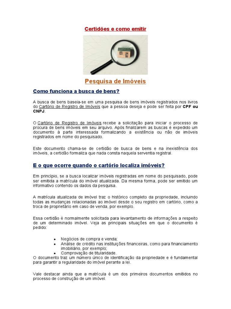 Certidões e Como Emitir | PDF
