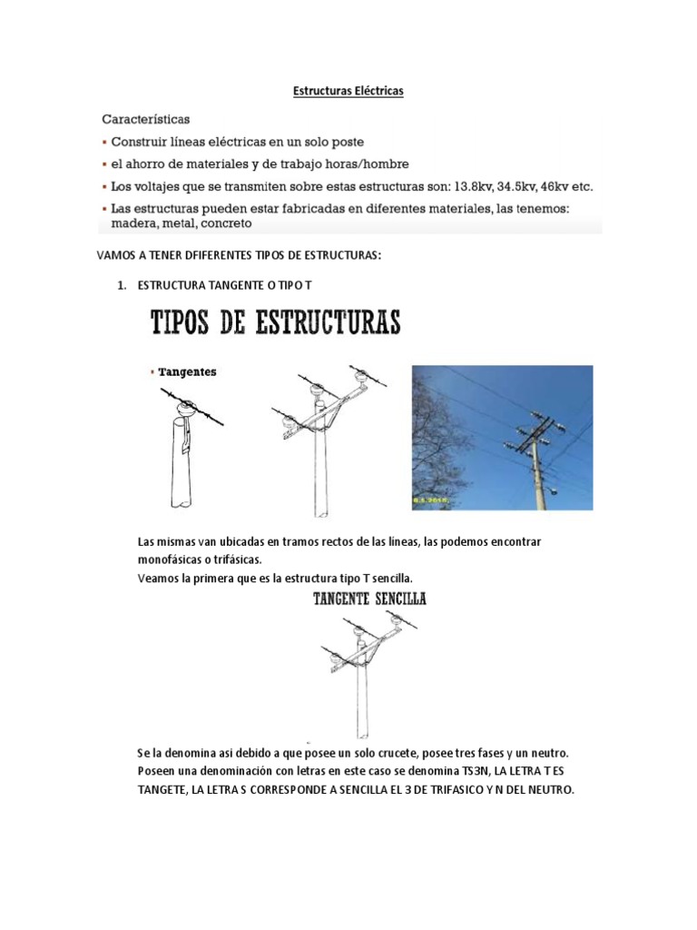 Tipos de Estructuras Eléctricas de Media Tensión | PDF