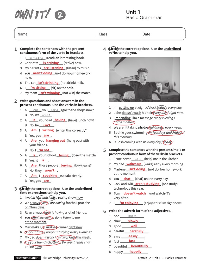 Basic Grammar Unit1 With Answers | PDF | Language Mechanics | Languages