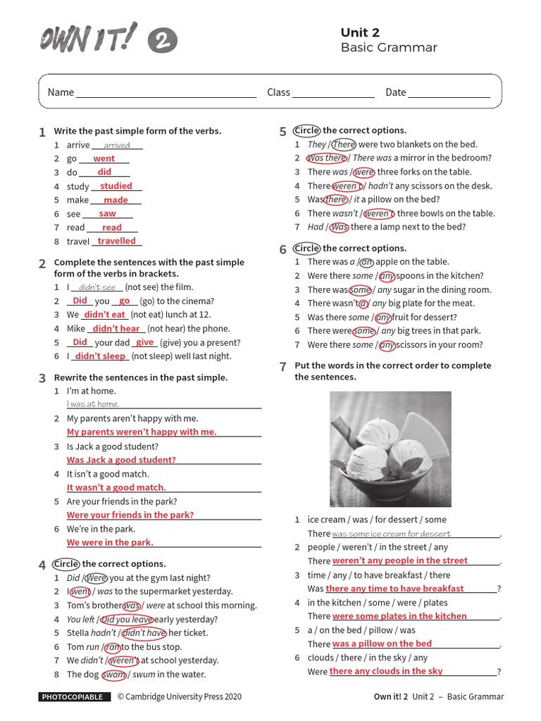 Basic Grammar Unit2 With Answers | PDF | Syntax | Grammar