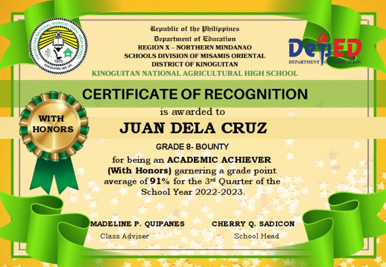 3rd Quarter Academic Achiever Award | PDF