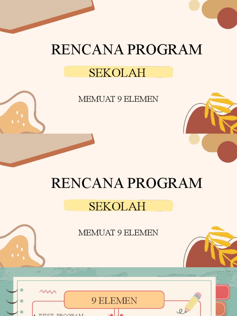 9 Elemen Rencana Program Sekolah | PDF