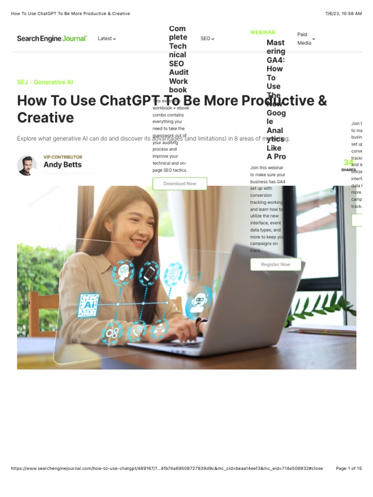 How To Use Chatgpt To Be More Productive And Creative Pdf Computer