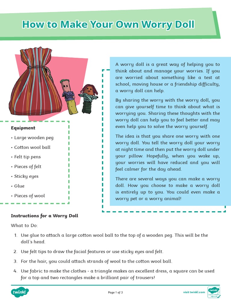 How To Make Your Own Worry Doll | PDF | Dolls | Textiles How To Make Your Own Worry Doll | PDF | Dolls | Textiles