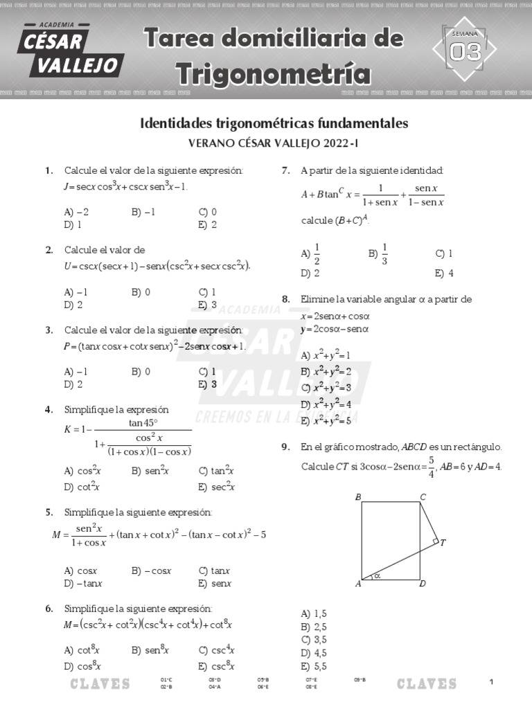 T VCV Dom Sem3 | PDF | Geometría | Trigonometría