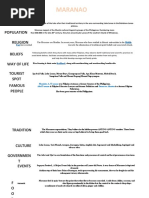 Maranao Culture and Traditions Overview | PDF