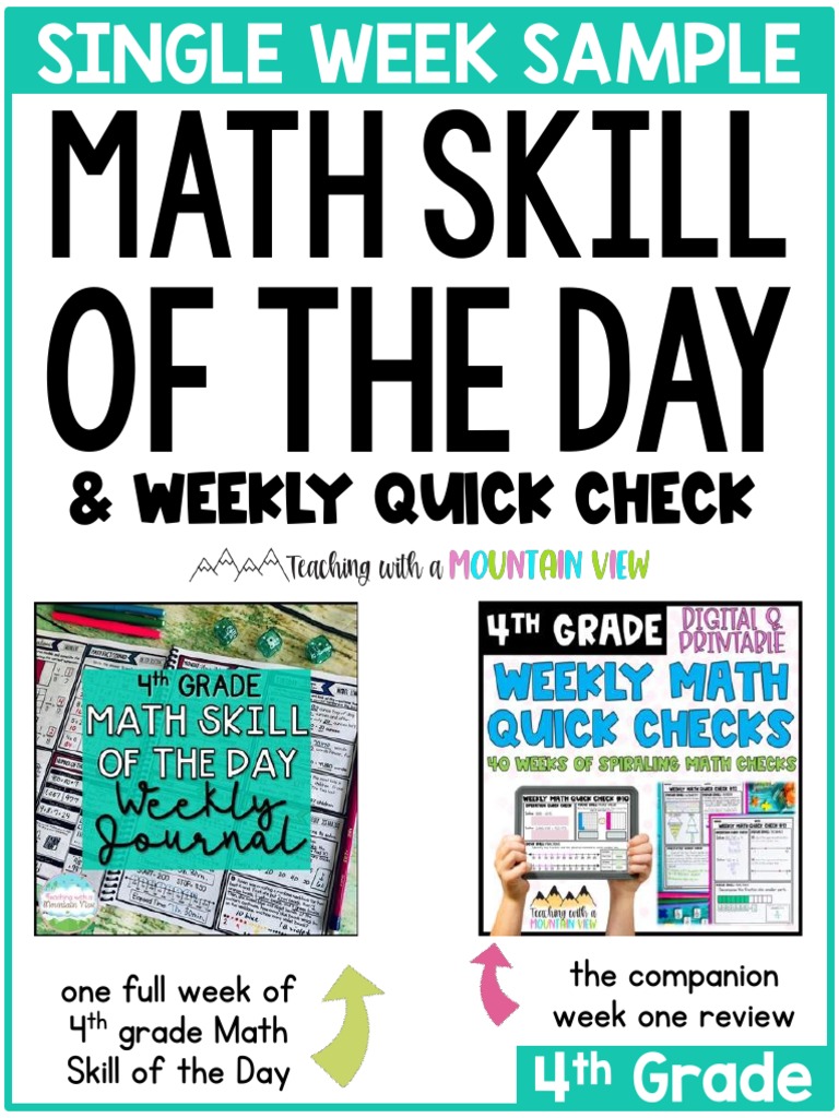 4th Grade Math Skill of The Day Week 1 | PDF | Multiplication | Numbers