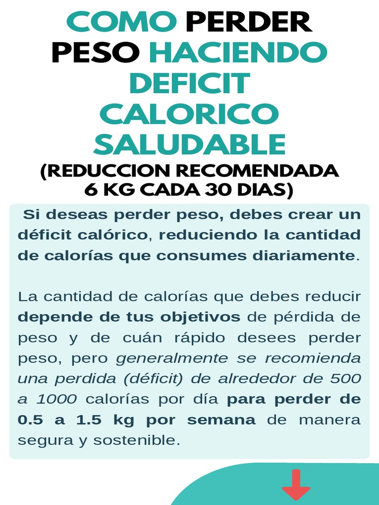 como hacer un déficit calórico saludable | PDF | Alimentos | Pérdida de ...