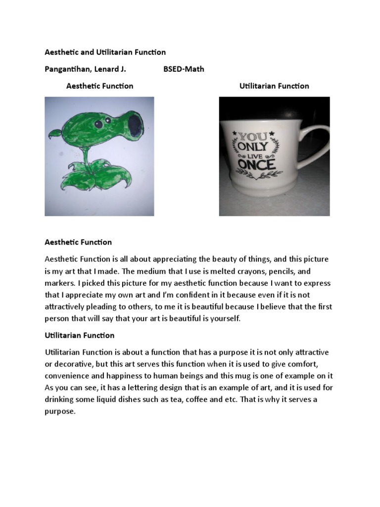 Aesthetic and Utilitarian Function | PDF