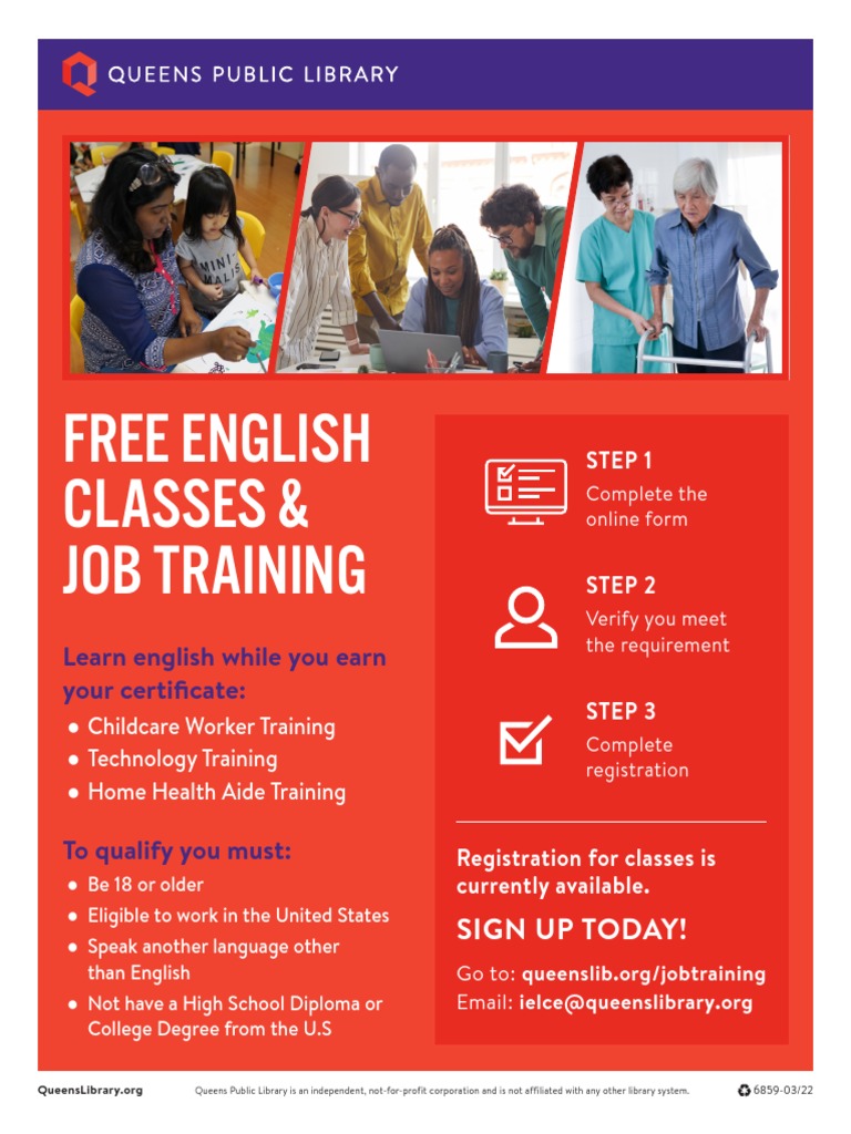 English Classes and Job Training at Queens Library | PDF