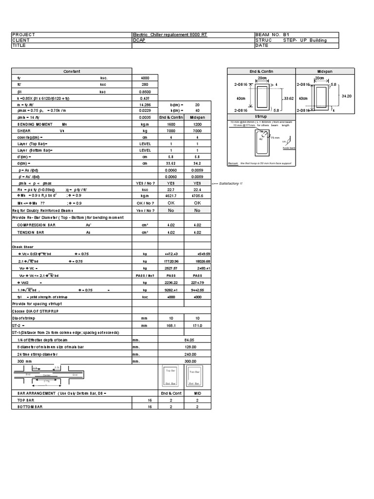 Project Beam No. B1 Client Struc STEP-UP Building Title Date | PDF | Civil Engineering ...