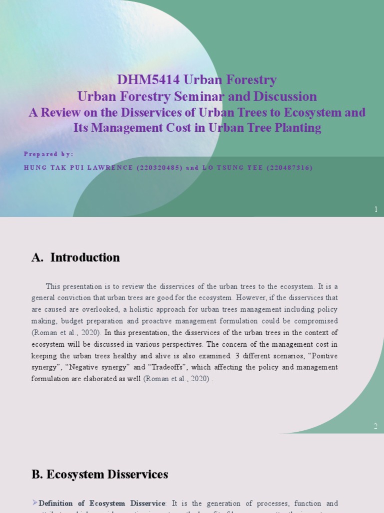Urban Forestry Seminar and Discussion Rev | PDF | Trees | Ecosystem