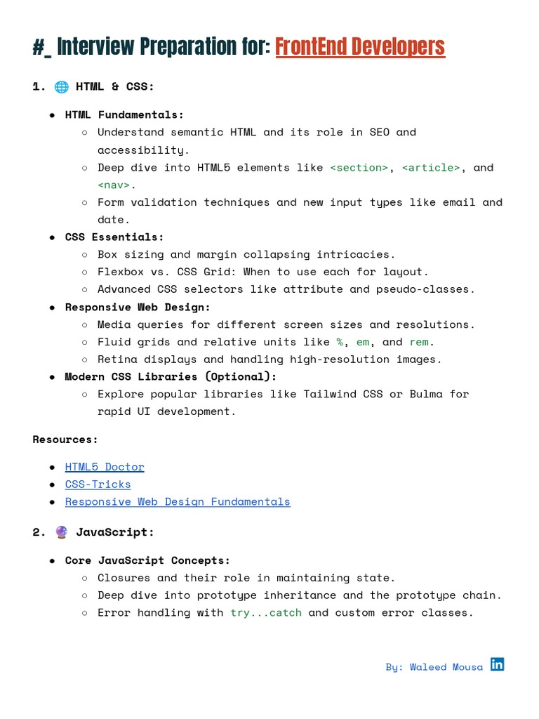 Interview Preparation | PDF | Document Object Model | Html